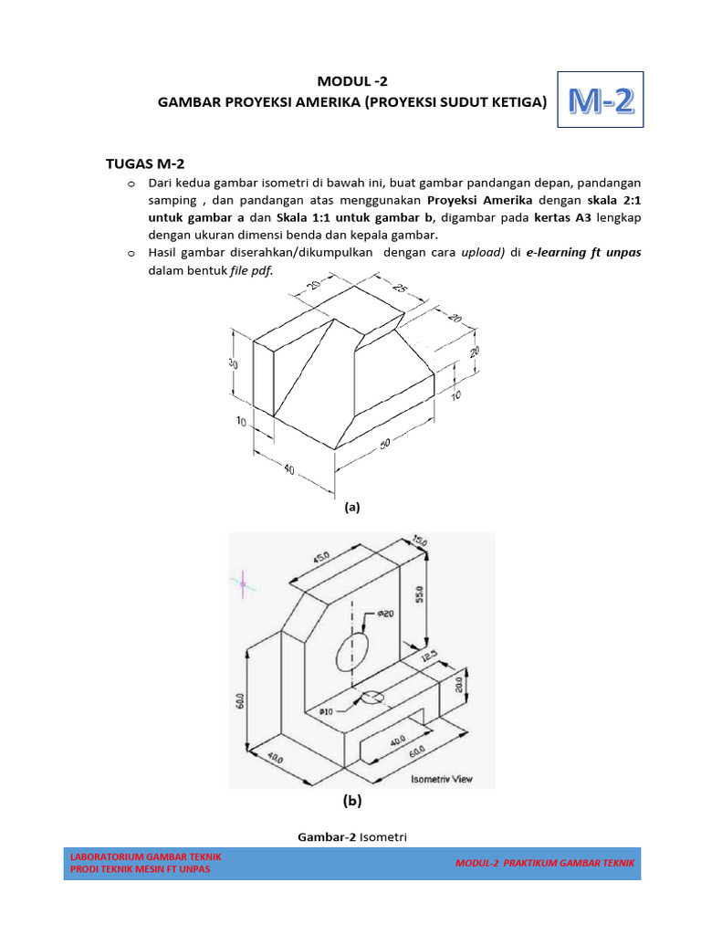 Modul-2 Praktikum Gambar Teknik-2022 | PDF