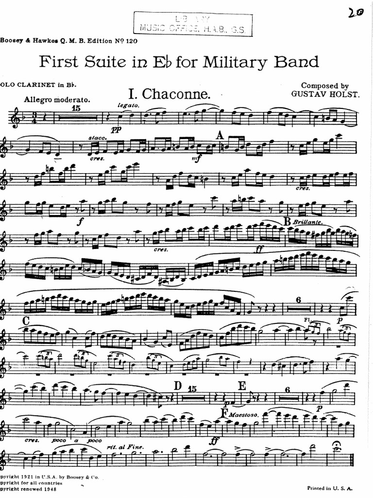 1st Suite in Eb - 06 Solo Clarinet | PDF