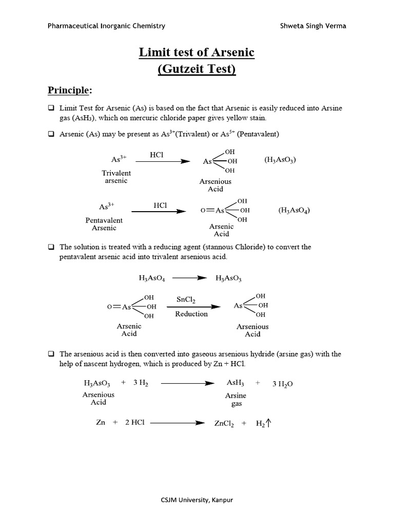 Limit Test of Arsenic | PDF