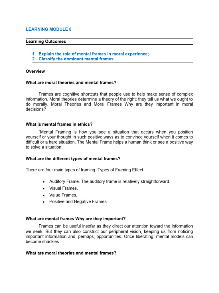 Learning Module 8 | PDF | Thought | Mind