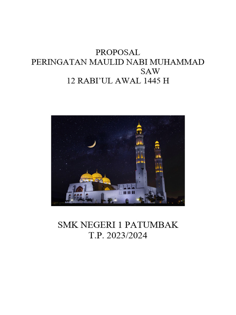 Proposal Kegiatan Maulid Nabi 2023 | PDF