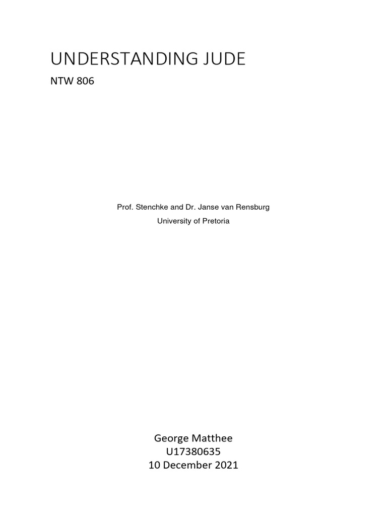 Assignment 1 | PDF | Epistle Of Jude | Book Of Enoch