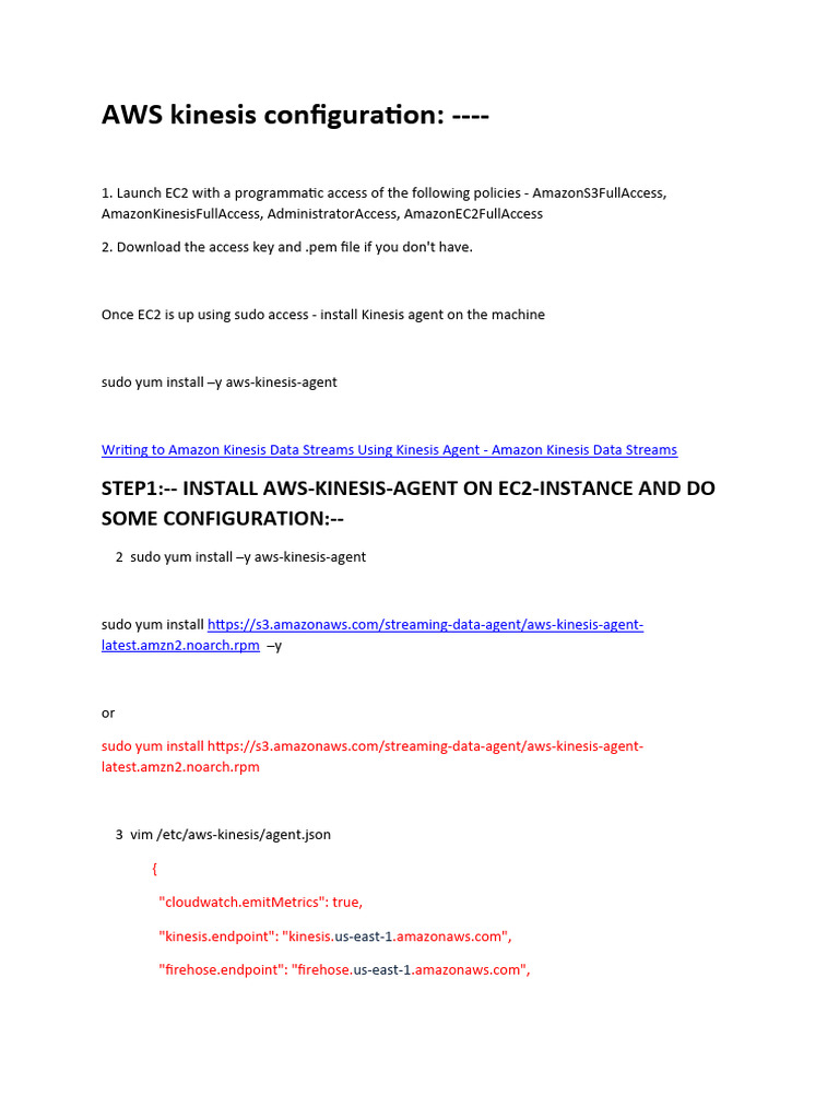 Lecture 18 (Aws Kinesis Configuration) | PDF