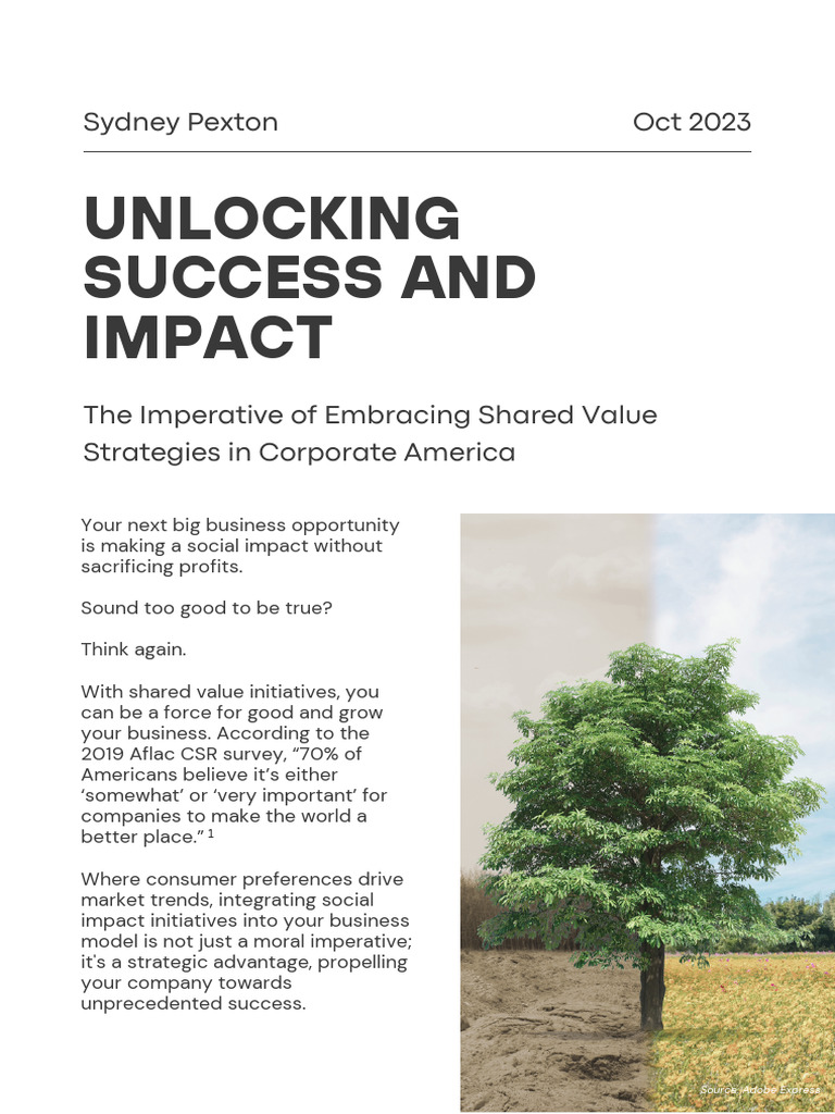 Shared Value: Profit with Purpose | PDF | Corporate Social ...