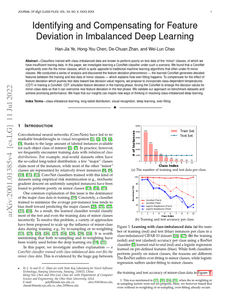 Identifying and Compensating For Feature Deviation in Imbalanced Deep ... Identifying and Compensating For Feature Deviation in Imbalanced Deep ...