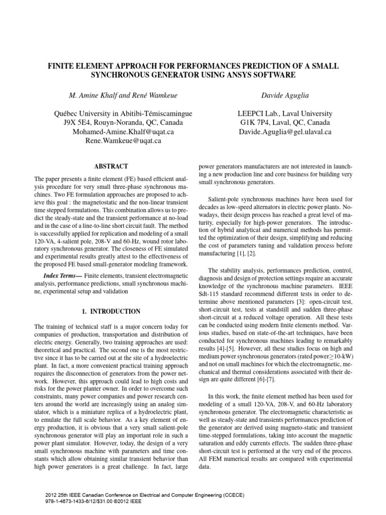 2012 25th IEEE Canadian Conference On Electrical and Computer ...