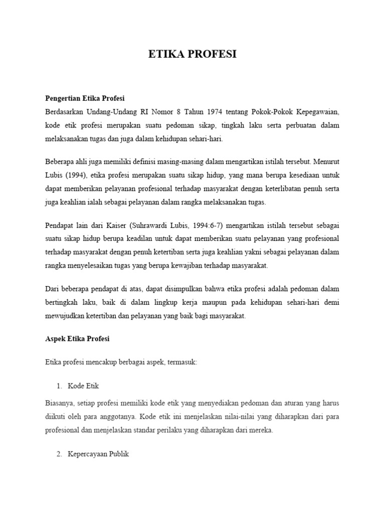 Etika Profesi | PDF