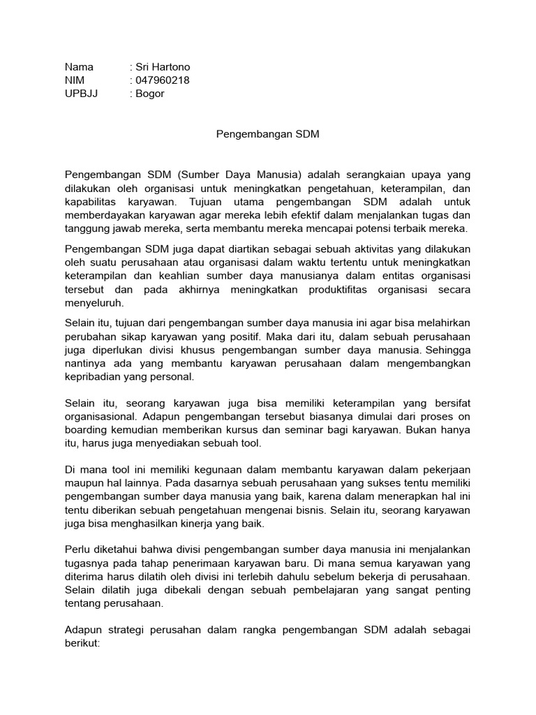 Diskusi 2 - Pengembangan SDM | PDF