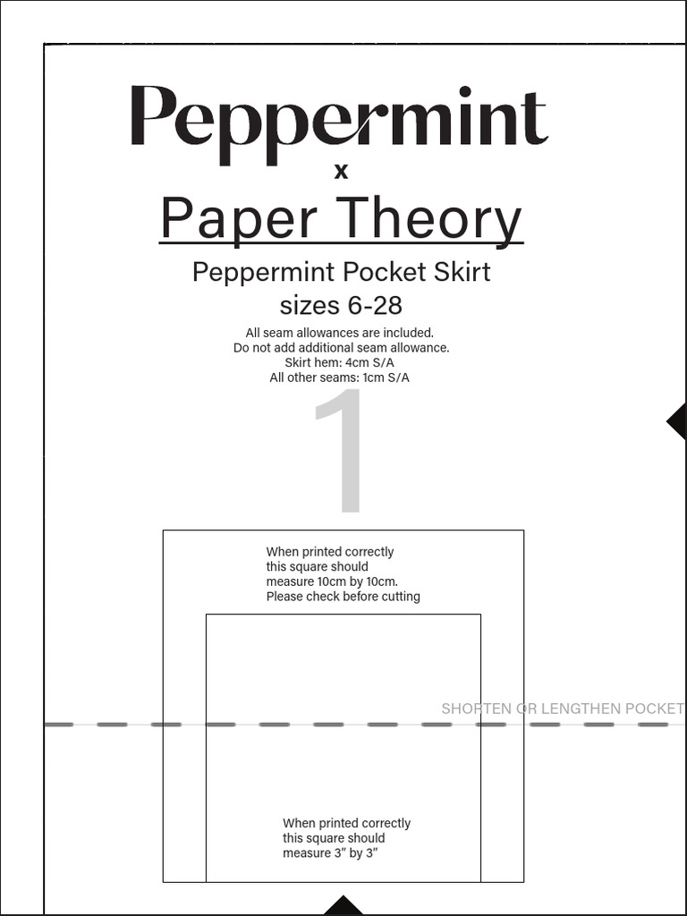 A4 Pattern - PeppermintxPaper Theory - Pocket Skirt | PDF | Textiles ...