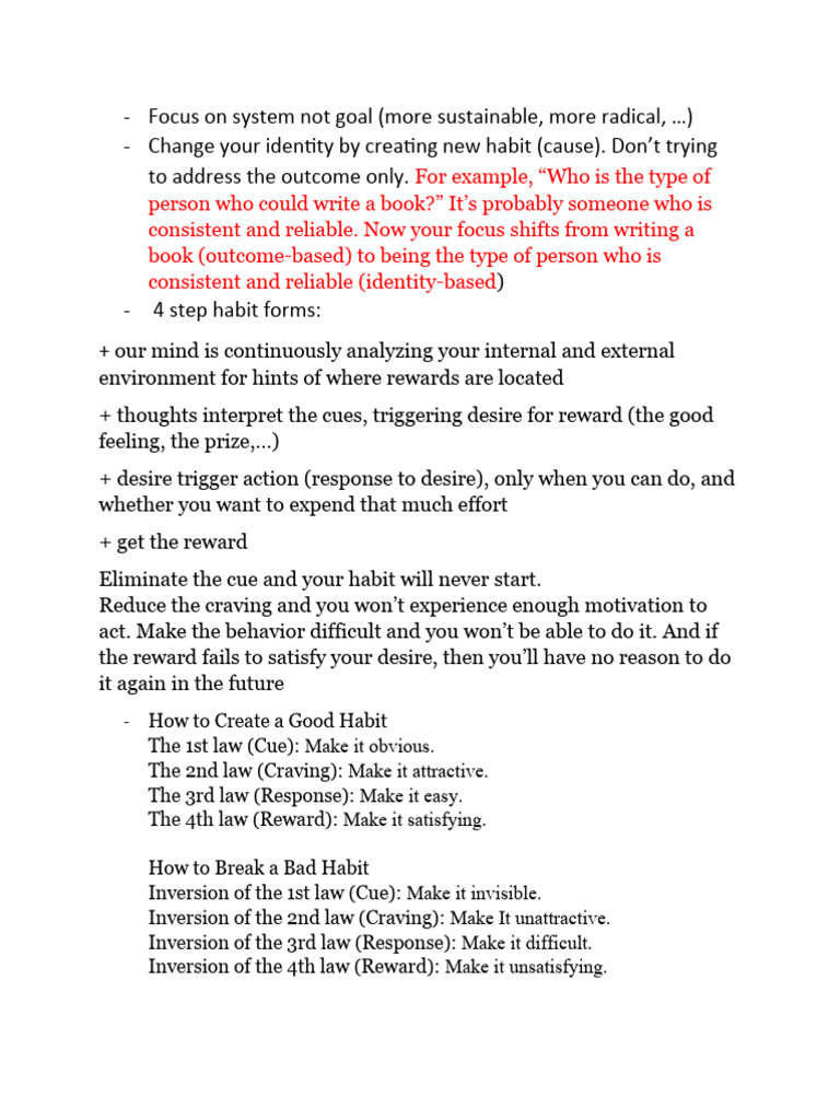 tóm tắt sách atomic habit | Download Free PDF | Habits | Motivational