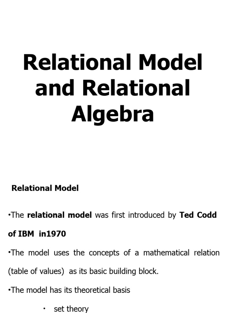 Relational Model and Relational Algebra | PDF | Relational Model | Relational Database