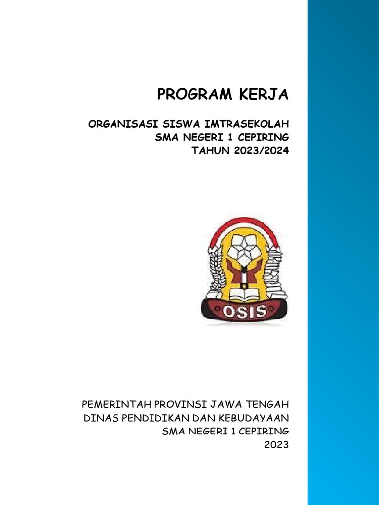 Program Kerja OSIS SMA Negeri 1 Cepiring | PDF | Ilmu Sosial
