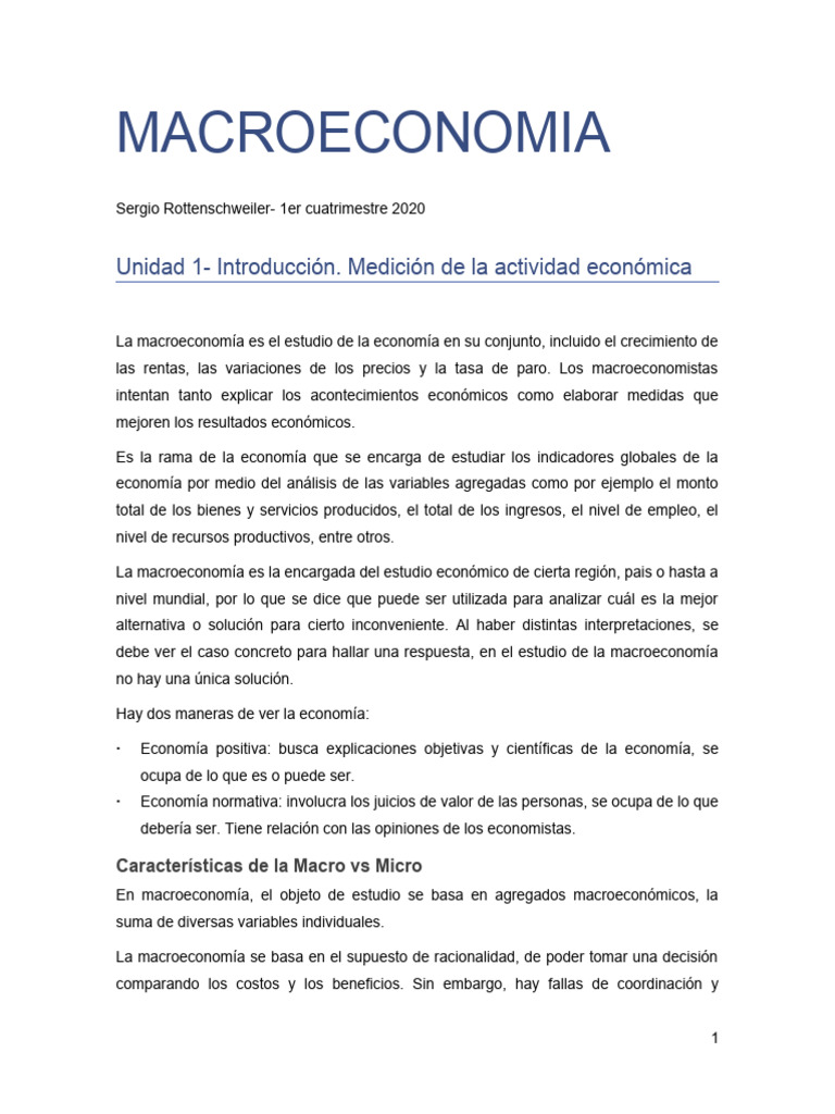Macroeconomia Resumen | PDF | Producto Interno Bruto | Macroeconómica