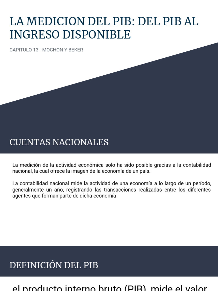 La Medicion Del Pib Del Pib Al Ingreso Disponible | PDF | Producto Interno Bruto | Inversiones