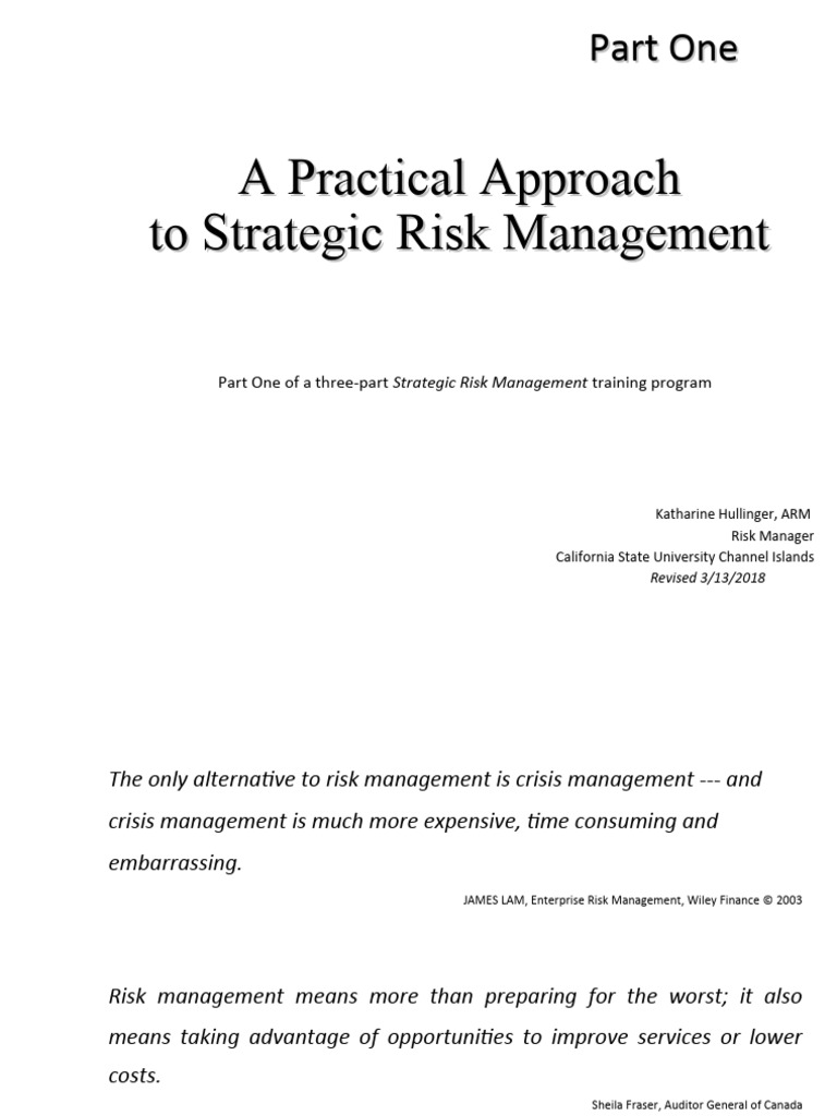 Strategic Risk Management Training Guide | PDF | Risk | Risk Management