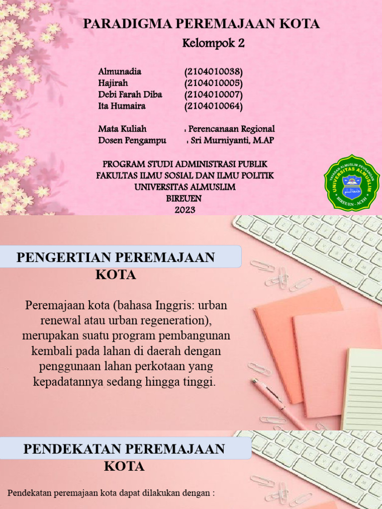 Paradigma Peremajaan Kota | PDF