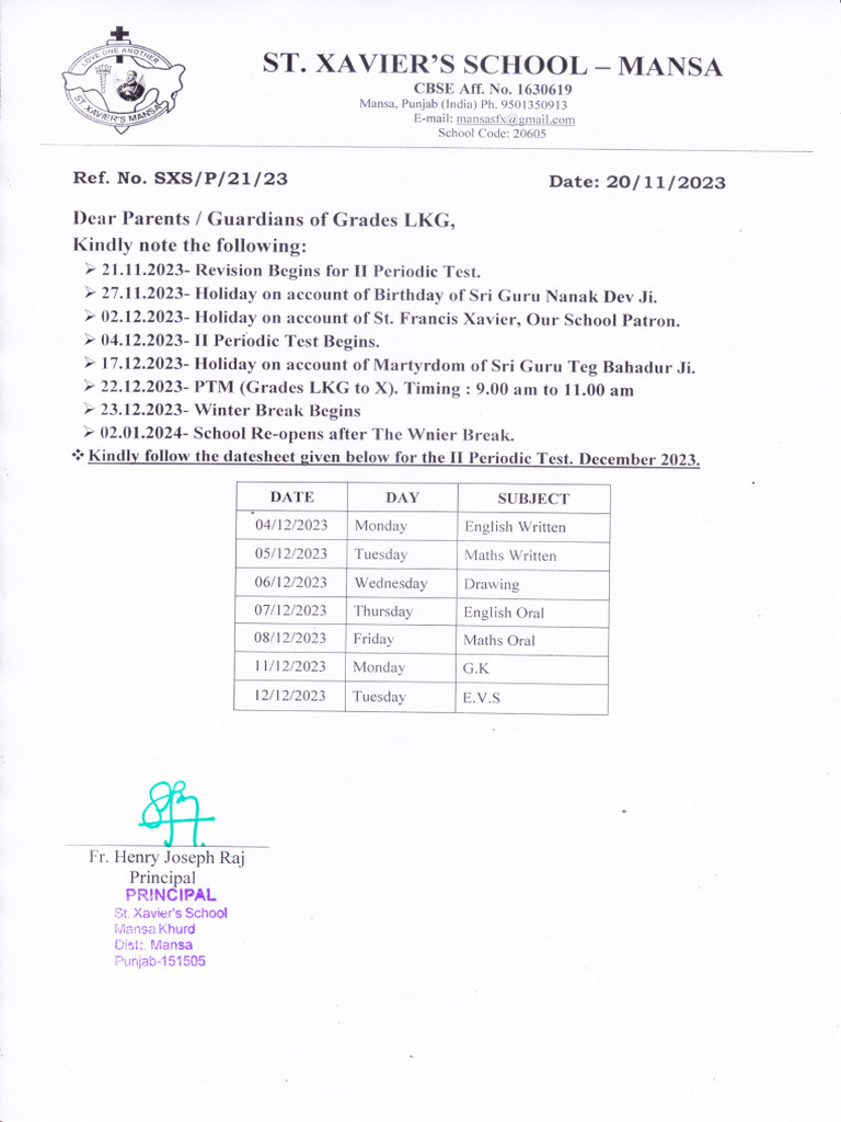 LKG Exam Schedule and Syllabus 2023 | PDF