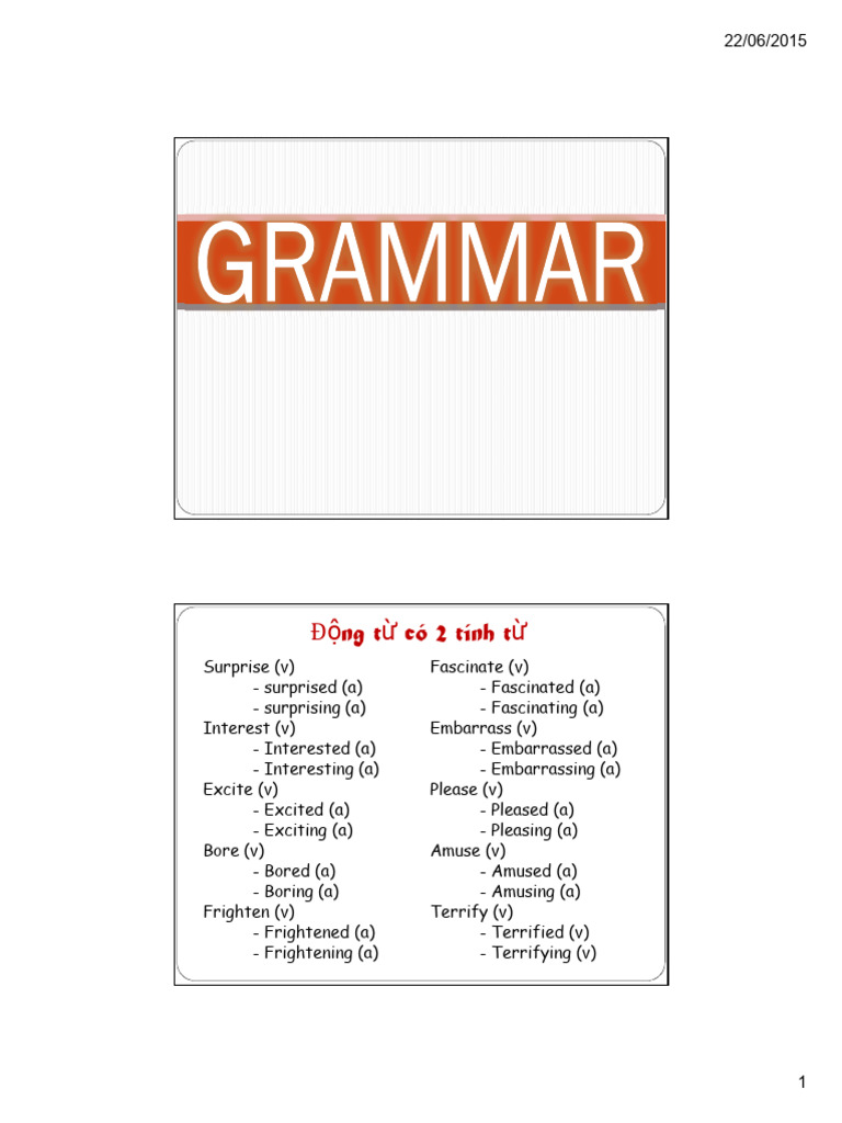 Tai Lieu GV Gui - AV - GRAMMAR (Slide Bai Giang) | PDF | Linguistic Typology | Language Mechanics