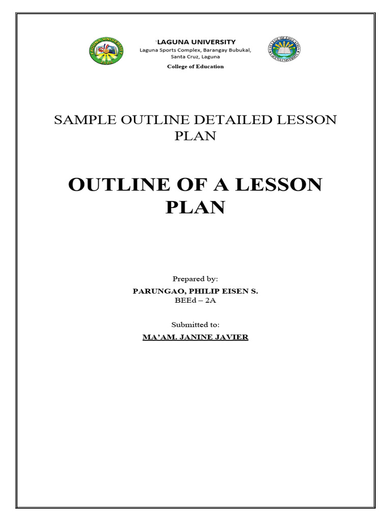 EC103 - BEED2A - Parungao, Philip Eisen - Sample Outline Detailed ...