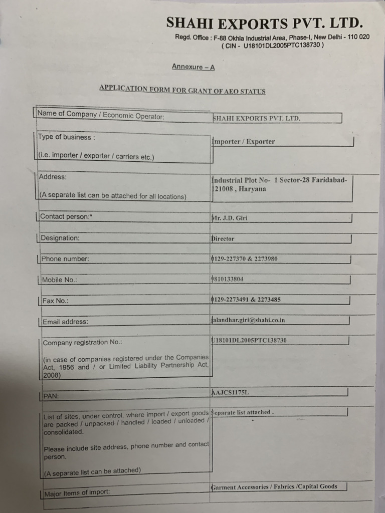 Aeo Shahi Exports | PDF