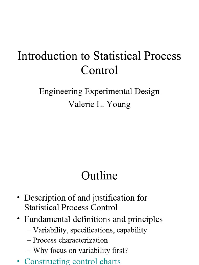 Vortrag, Von v. L. Young - Intro to Statistical Process Control - Engineering Experimental ...
