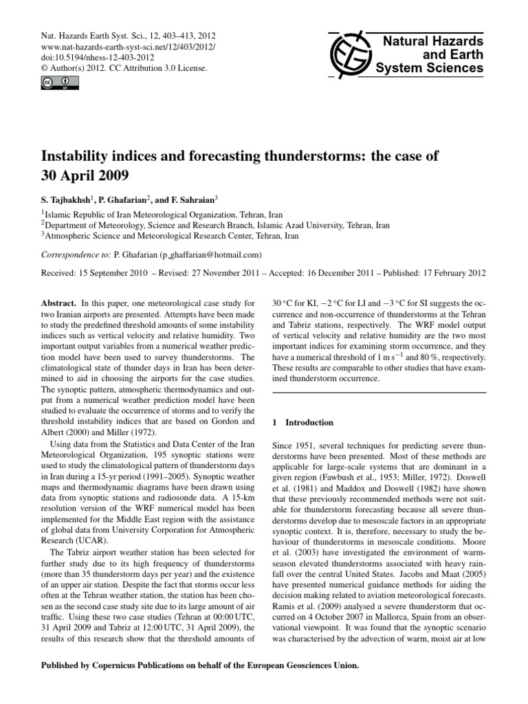 Instability_indices_and_forecasting_thun | PDF | Thunderstorm | Contour ...