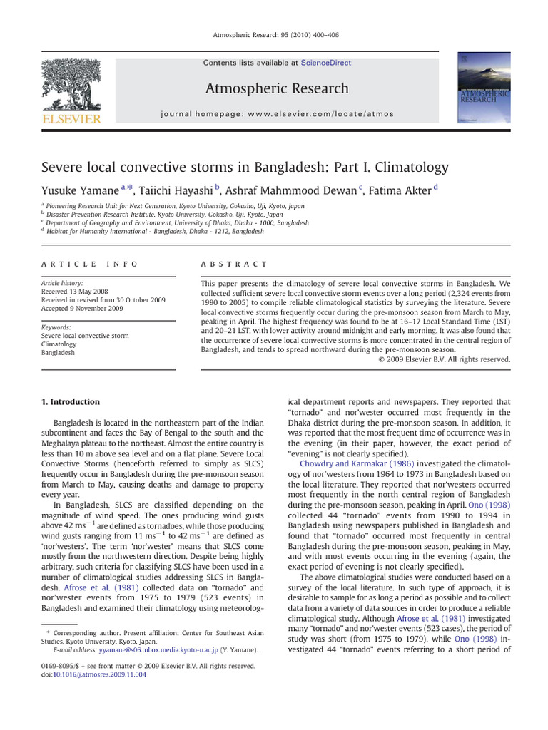 Severe Local Convective Storms in Bangla | PDF | Tropical Cyclones ...