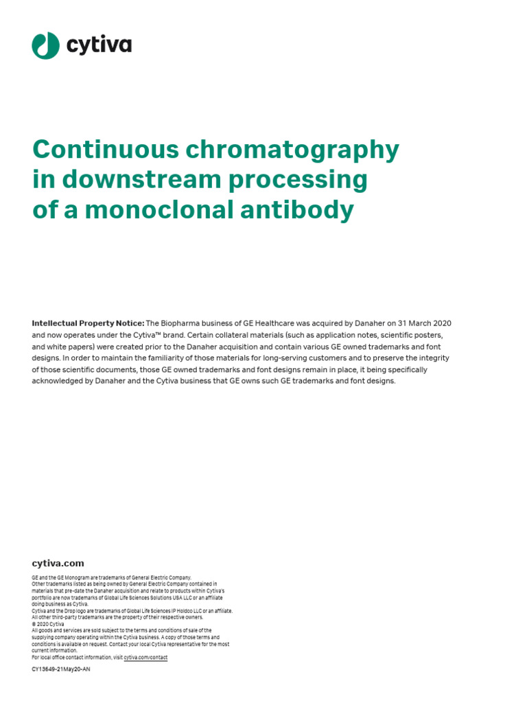 Cytiva-Continuous Chromatography | PDF | Chromatography | Monoclonal ...