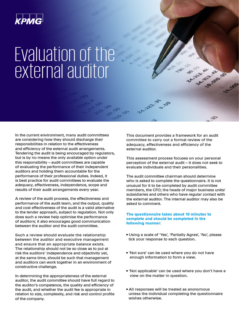 Assessing External Audit Effectiveness | PDF | Audit | Internal Control