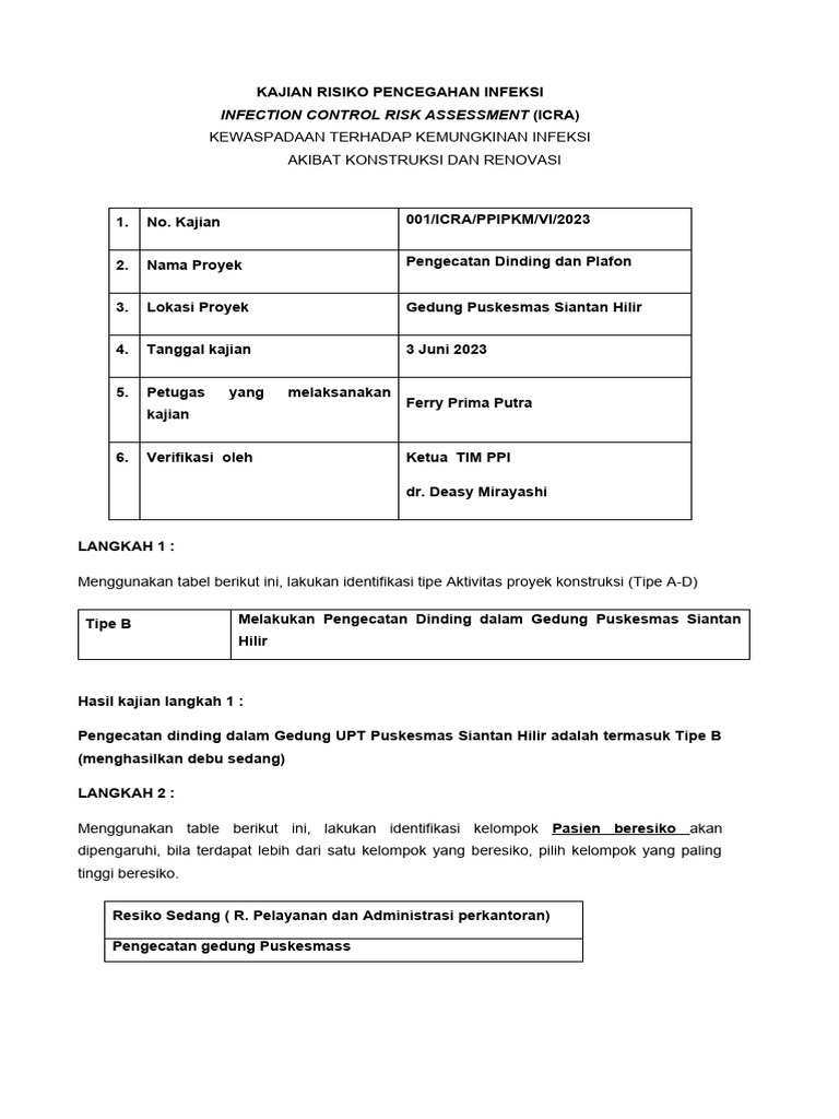 5.5.2.a ICRA Konstruksi Pengecatan Gedung Puskesmas | PDF