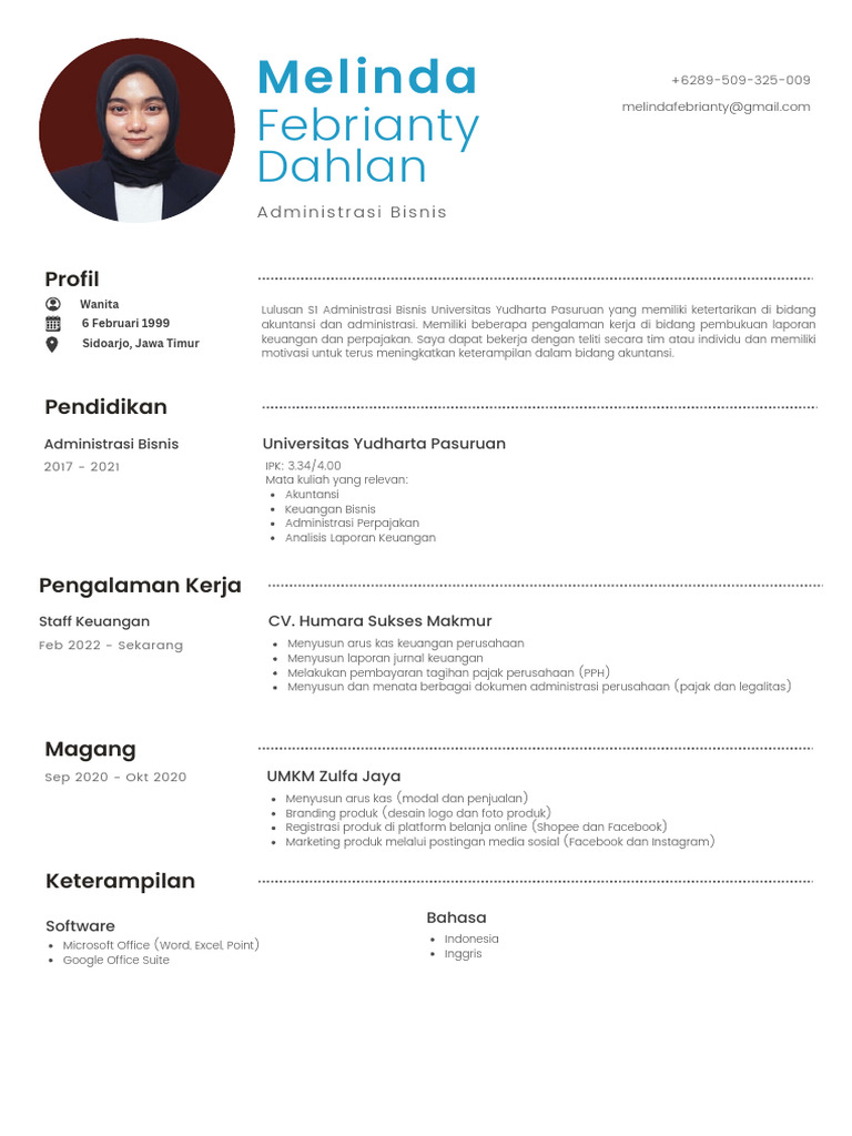 White Blue Minimalist CV Resume | PDF