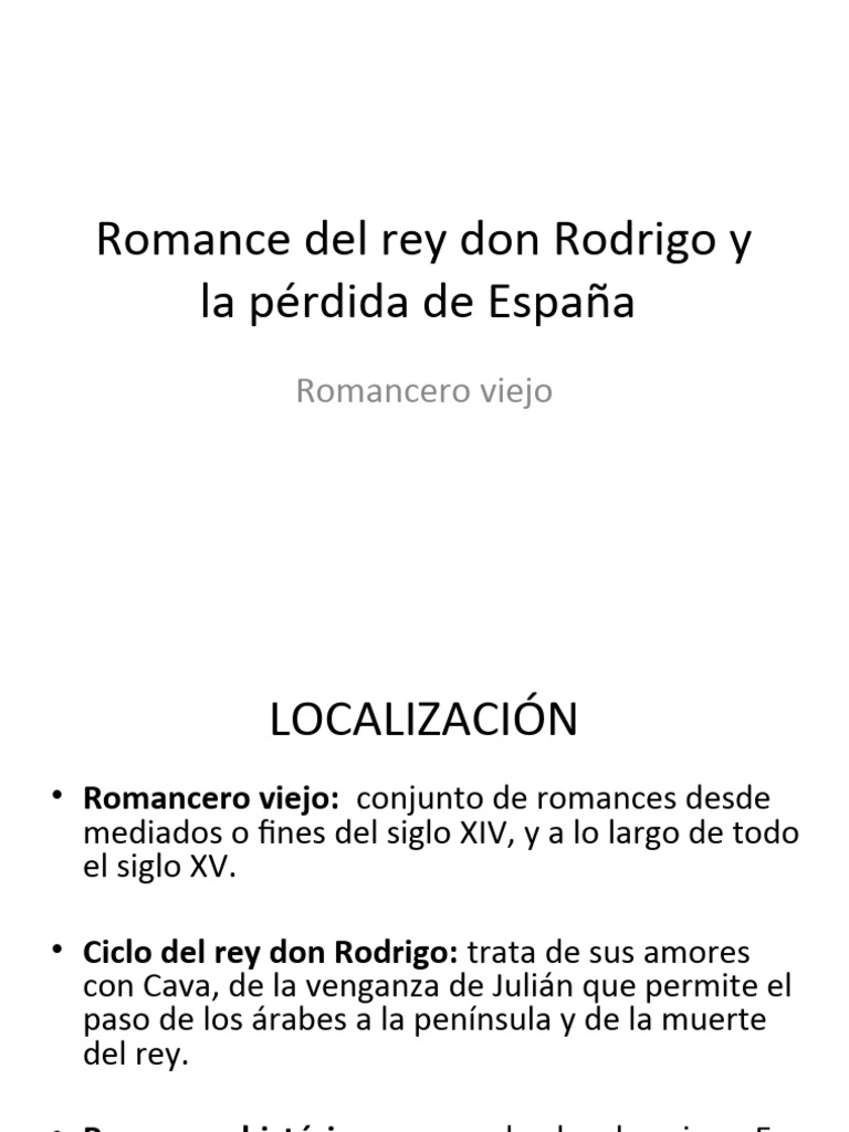 Romance del Rey Rodrigo: Traición y Caída | PDF | Historia | Poesía