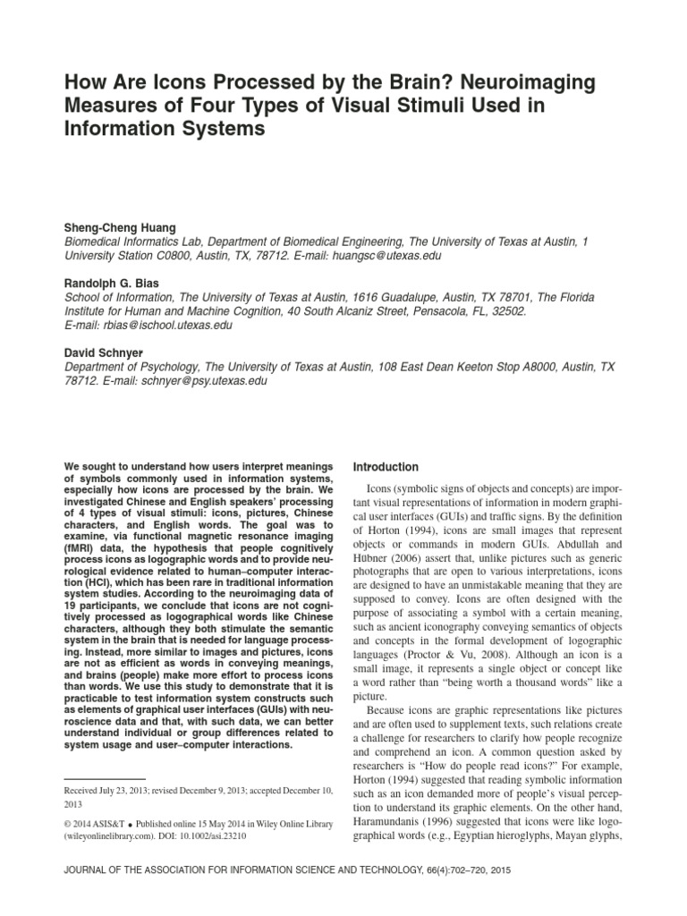 How are icons processed by the brain? Neuroimaging measures of four ...
