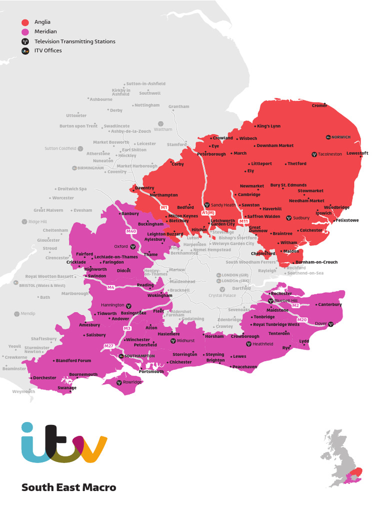 ITV Meridian Region Map Overview | PDF | English Football League ...