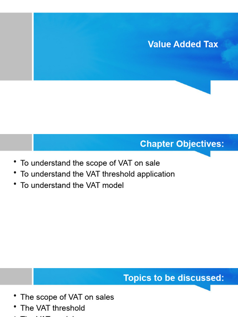 CH11 - Value Added Tax | PDF | Value Added Tax | Taxes