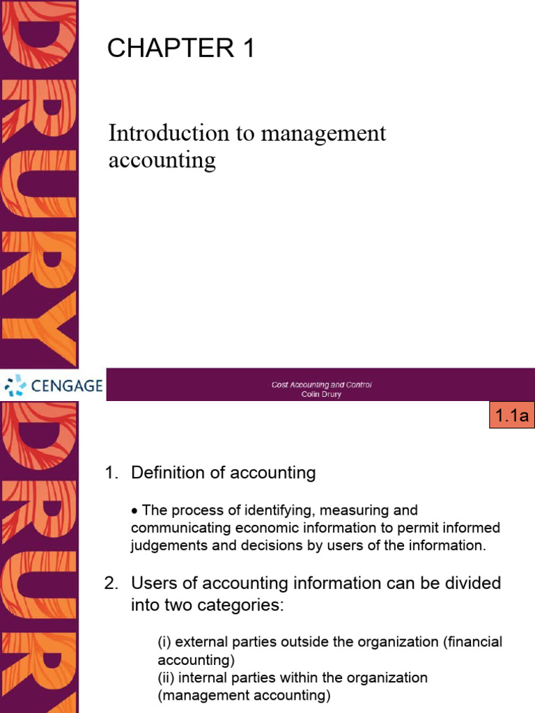 Cost Chapter 1 Introduction to Management Accounting | PDF | Management ...