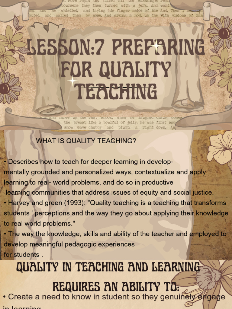 Prof Ed 5 Lesson 7 Preparing For Quality Teaching 20231022 003225 0000 ...