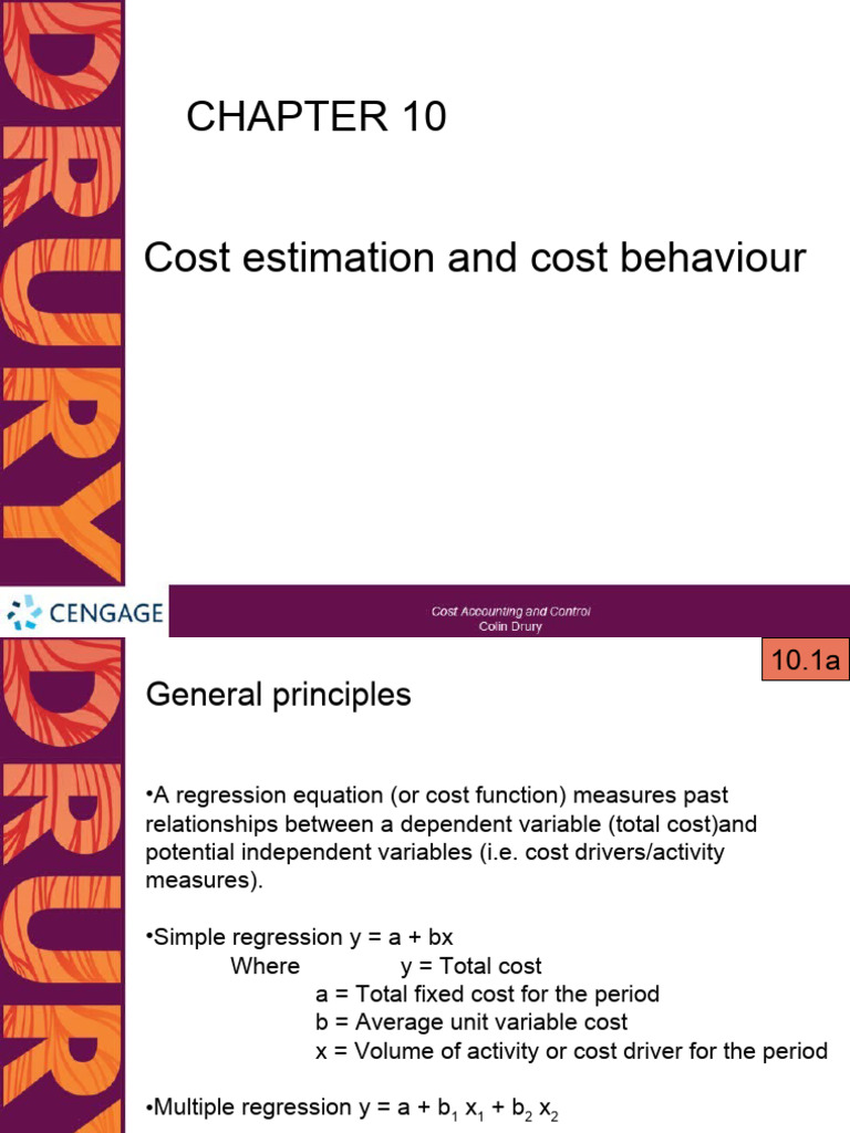 Cost Chapter 10 Cost Estimation and Cost Behaviour | PDF | Regression ...