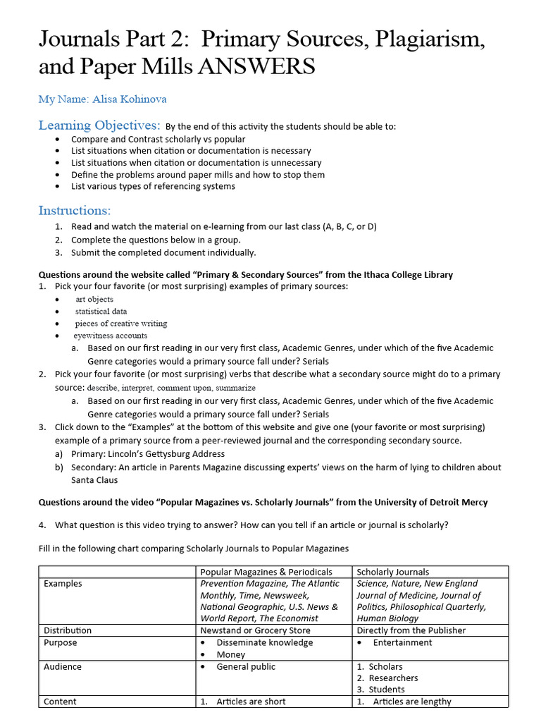 Journals Part 2 v2 | Download Free PDF | Apa Style | Primary Sources