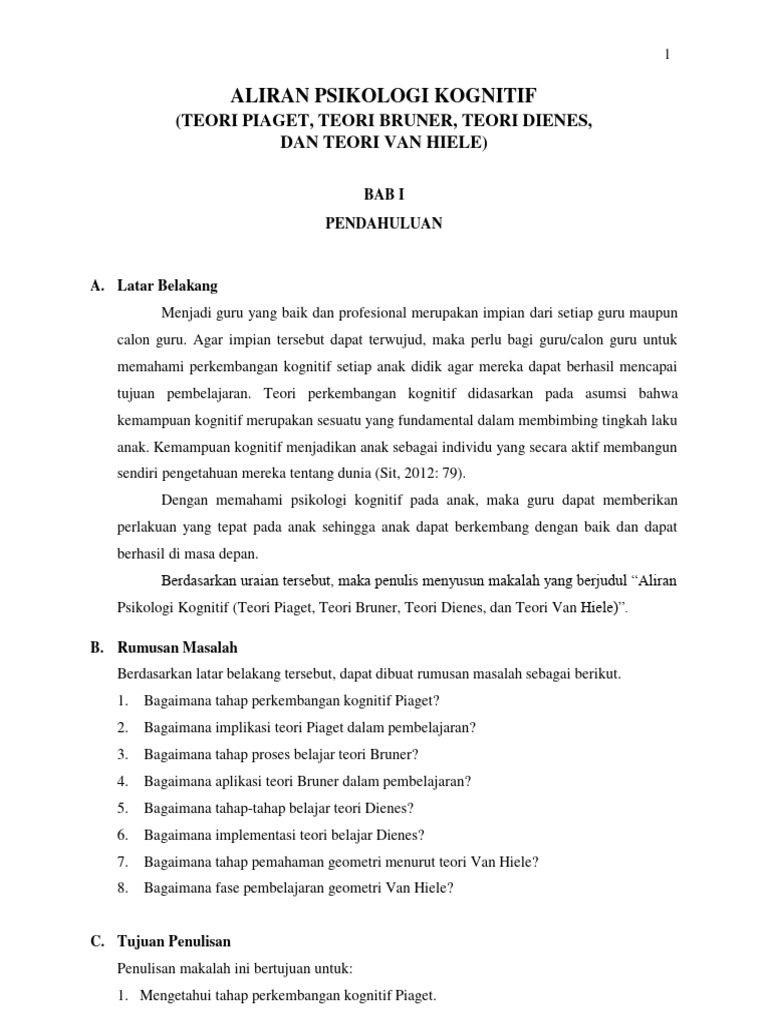 Teori Belajar Piaget DLL | PDF