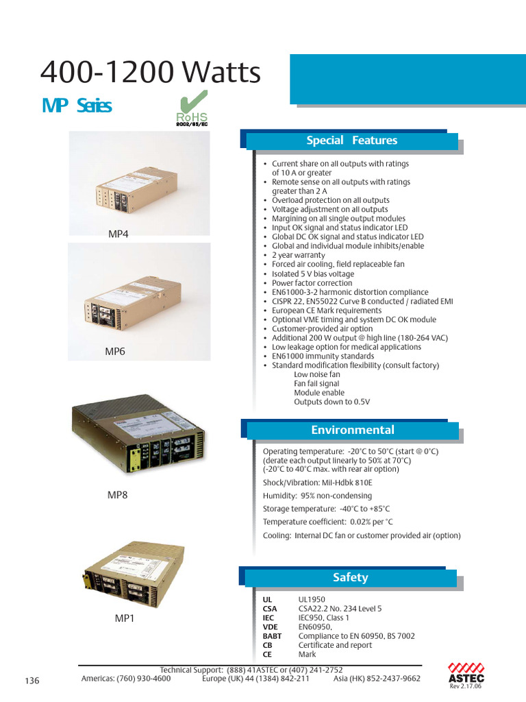 Astec MP4 | PDF | Alternating Current | Electrical Components