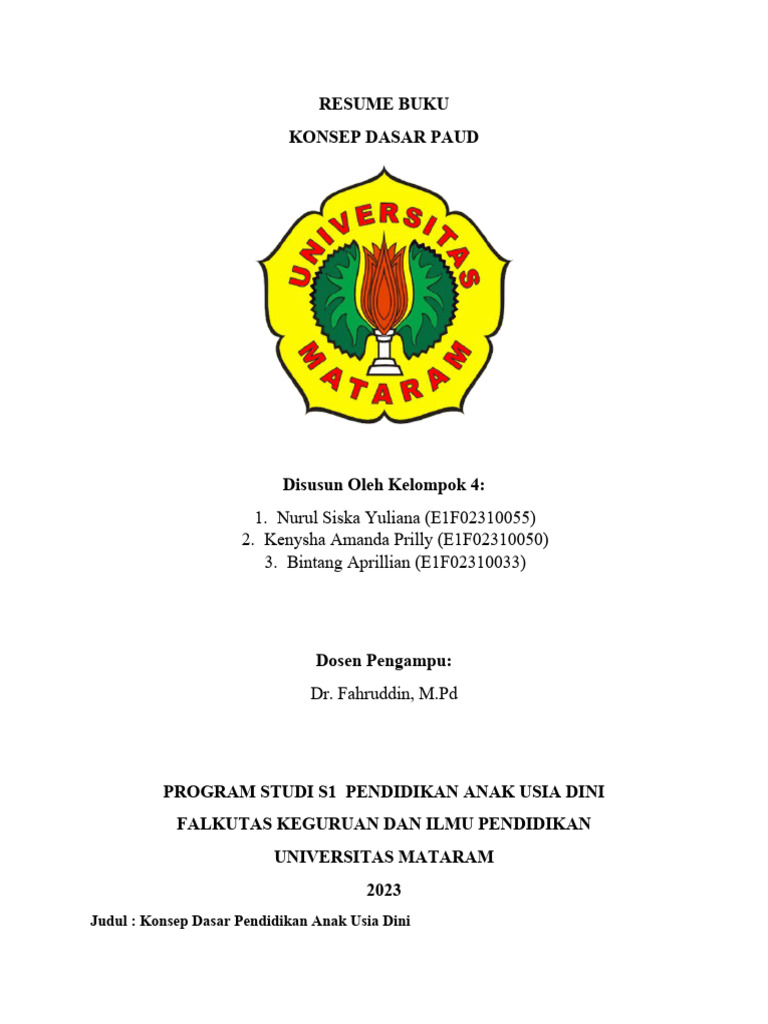 k.dasar Paud Resume | PDF