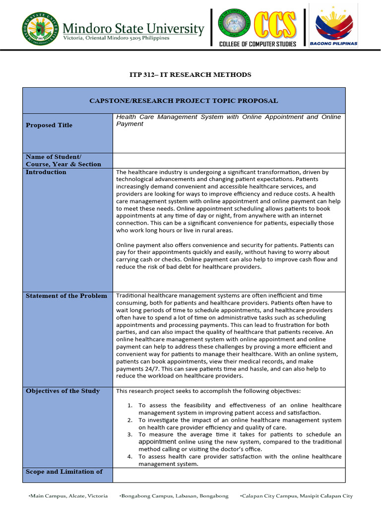 Research Proposal Template | PDF | Health Care | Patient