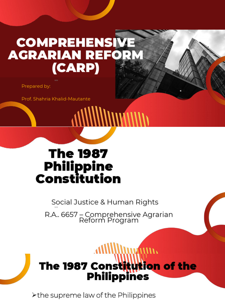 Agrarian Reform for Filipino Farmers | PDF | Economies | Justice