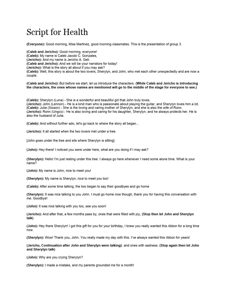 Script For Health | PDF