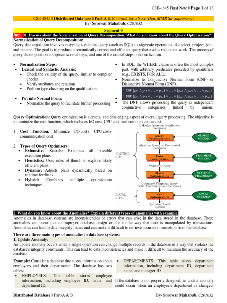 DDB Final Note (Full) | PDF | Database Transaction | Acid