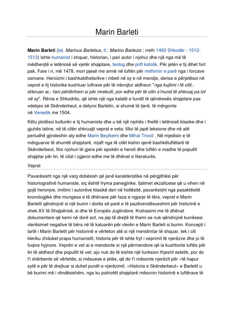 Marin Barleti | PDF