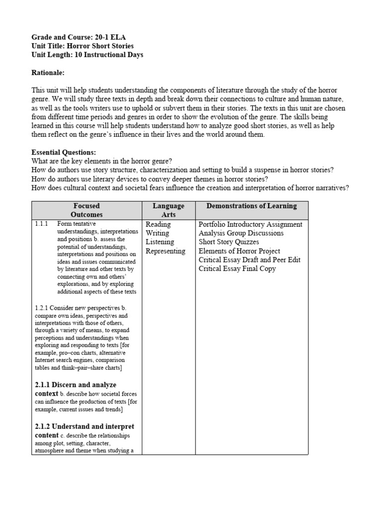 20-1 Unit A - Short Stories | PDF | Narrative | Essays
