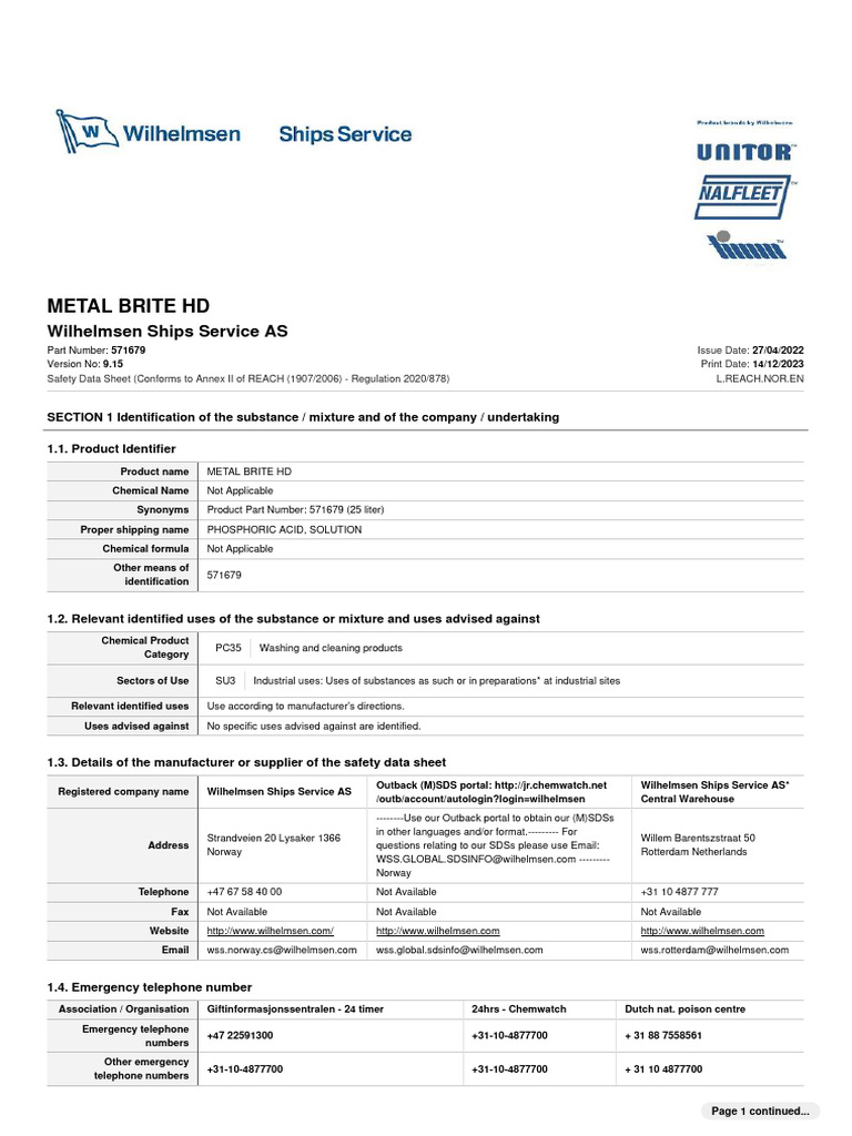 Metal Brite HD 25 LTR | PDF | Physical Sciences | Materials
