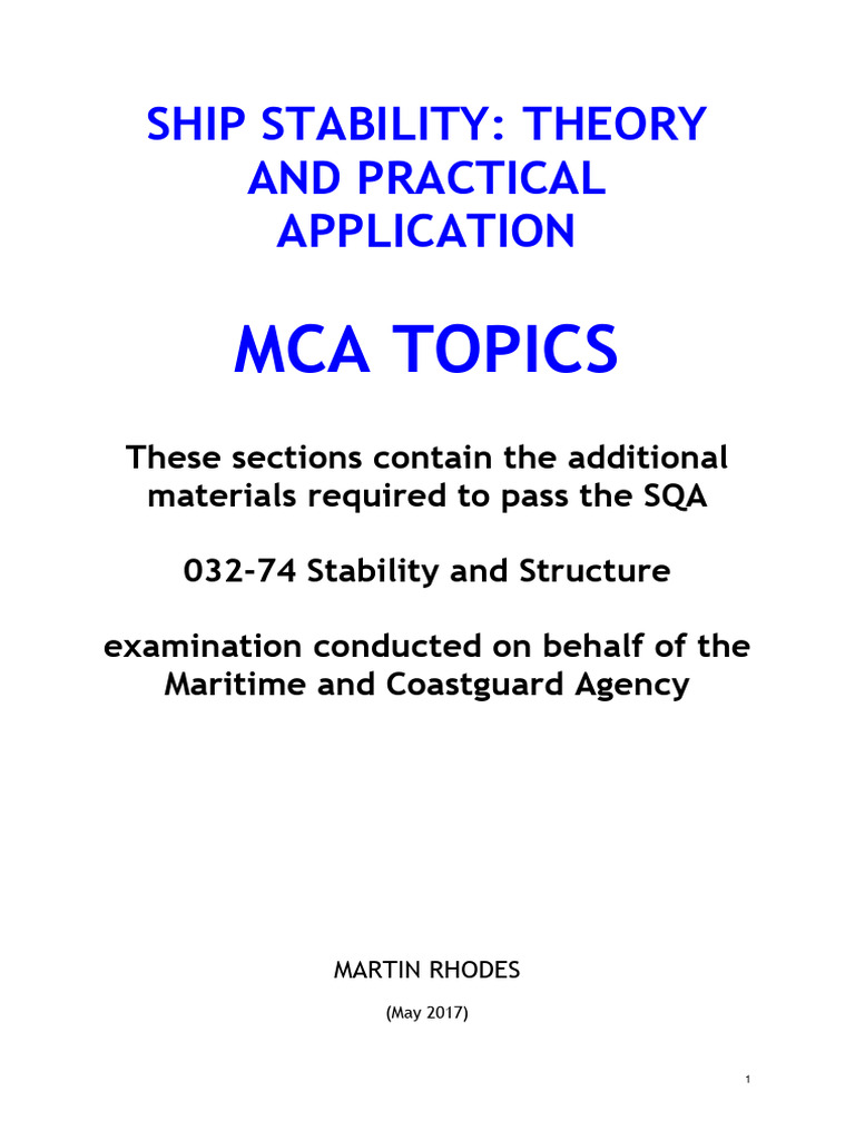 Mca Section 1 - Icing Allowances Cover Sheet Also | PDF | Ships | Deck ...